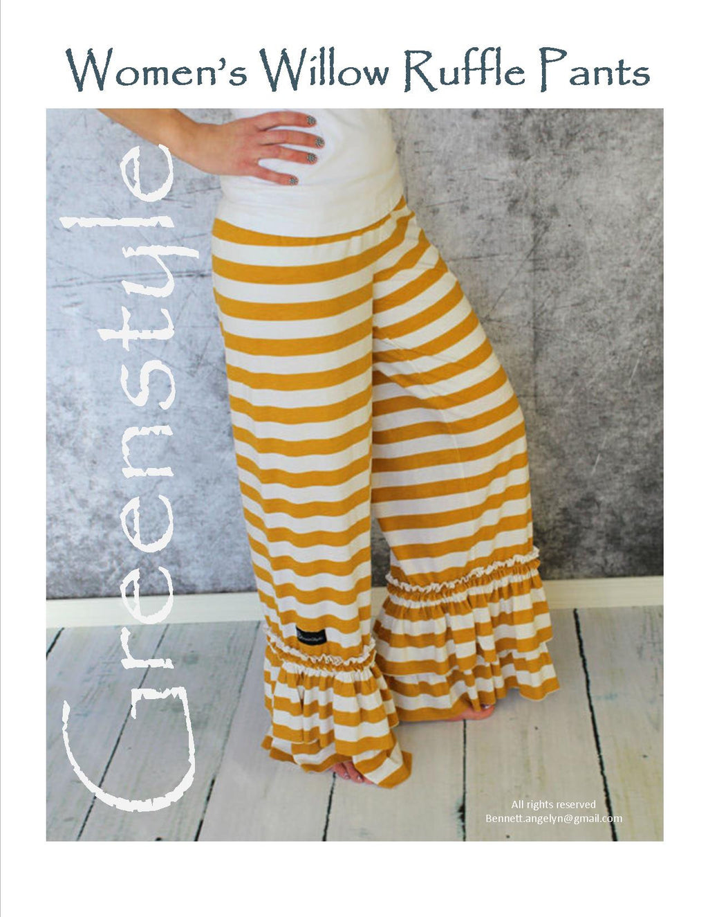 Willow Ruffle Pant Sewing PDF Pattern Sizes B - M – Greenstyle